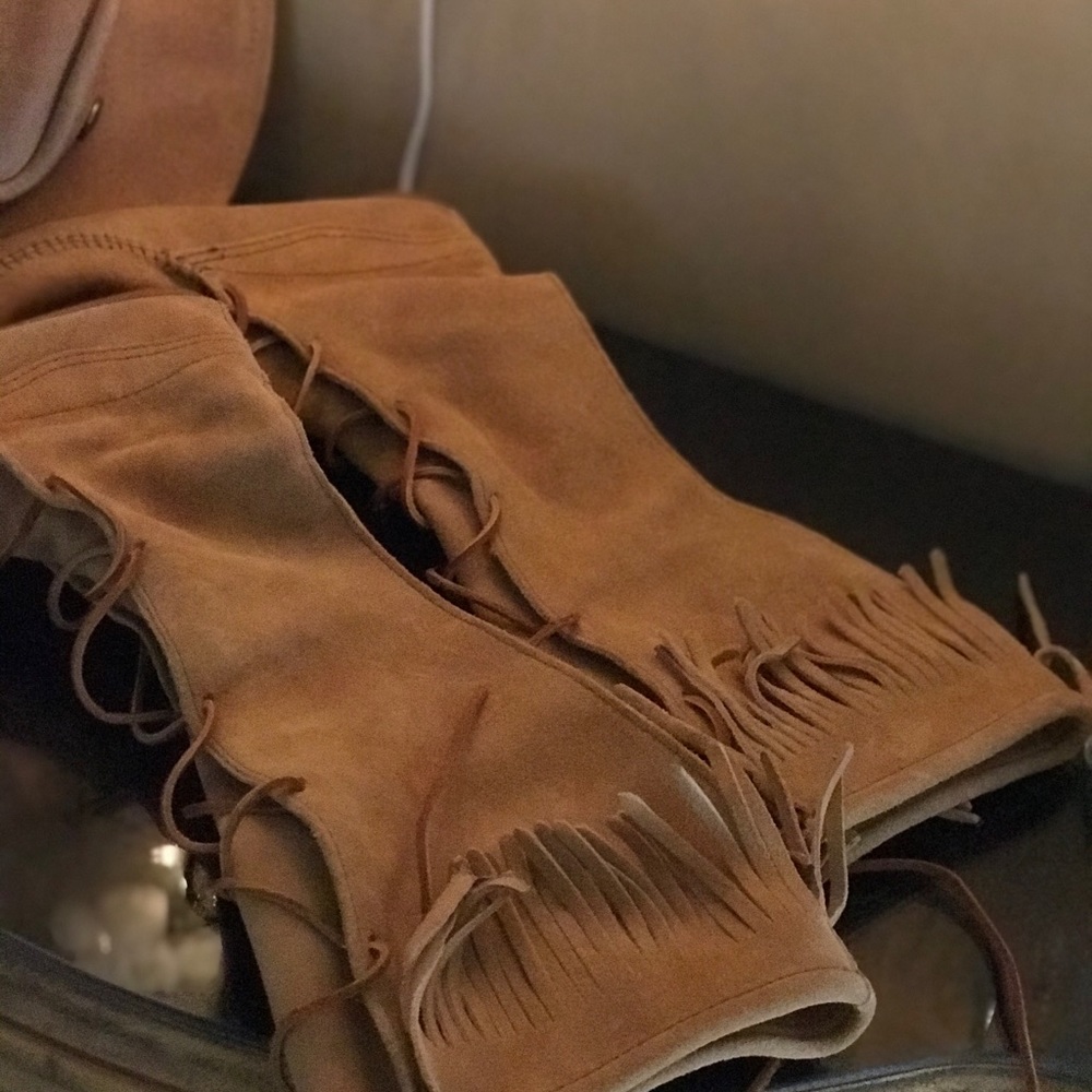 Minnetonka Tall Fringe Moccasin Boots - Gem